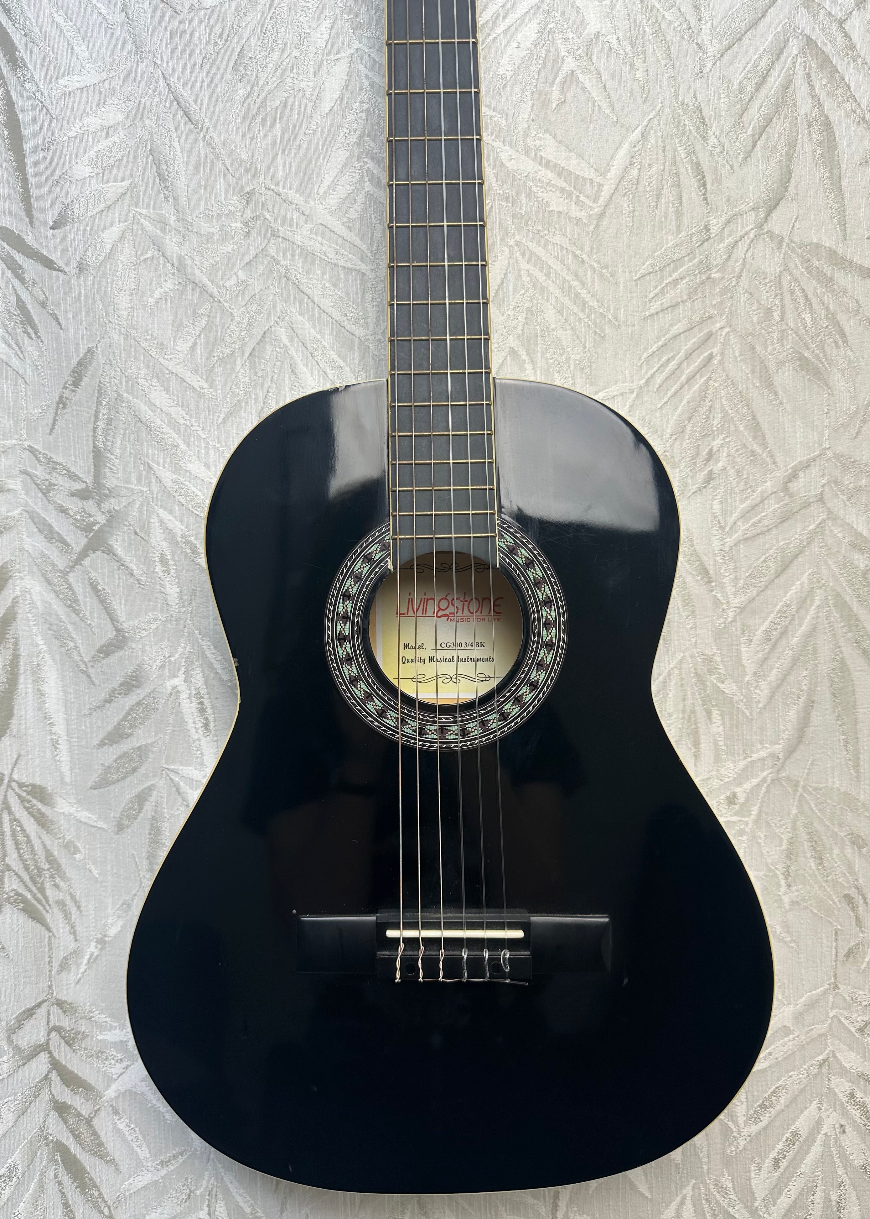 Livingstone 34 Nylon String Classical Guitar Black – Upwey Music